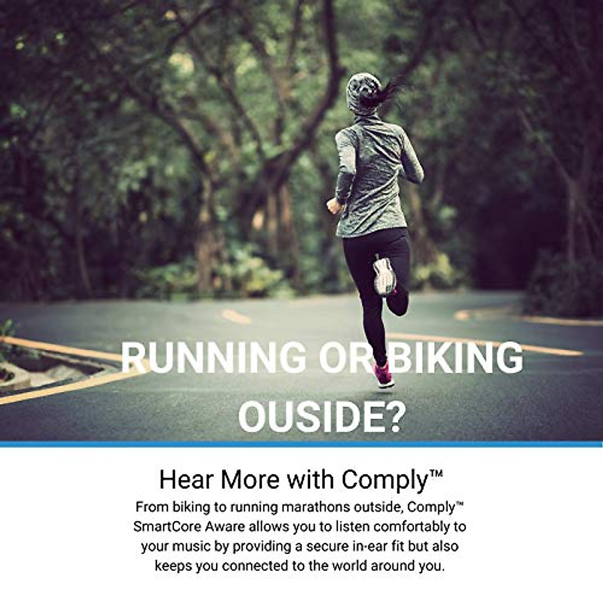 Comply Foam Aware Pro SmartCore Ear Tips for Wired Devices and IEMs | Ultimate Comfort | Unshakeable Fit | TechDefender | Hear Your Surroundings | Medium, 3 Pairs