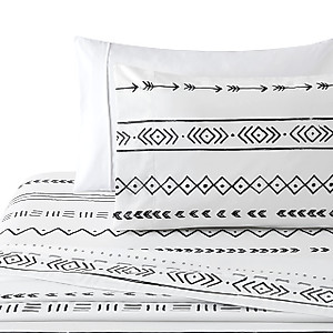 Marina Decoration Ultra Soft Silky Zipper Rich Printed Rayon Derived from Bamboo All Season 2 Pieces Duvet Cover Set with 1 Pillowcase, Simplify Modern Geometric Pattern Twin/Single Size
