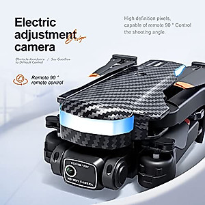 GBSELL Carbon Fiber Dual Camera Drone - 8K High-Definition Picture Level - 12 + Minutes Flying Time - Opticals Positioning Hover,393ft Maximum Flight Altitude for Party (BK 68A)