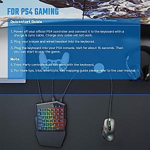 Keyboard and Mouse Combo Set Adapter for PS4 / Switch/Xbox One, IFYOO KMAX2 Plus Game Console Wired Converter Compatible with Fortnitee/PUBGG/Rainbow Six Siege and Other FPS Shooting Games