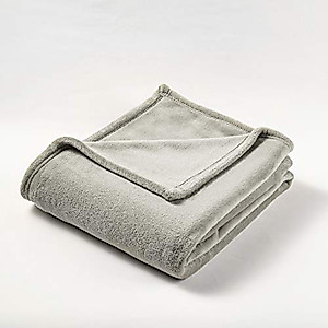Flannel Blanket Fleece Throw Twin Size Grey All Season Lightweight Plush Cozy Super Soft Luxury Couch Sofa Bed Blanket (Gray, Twin 60x80)