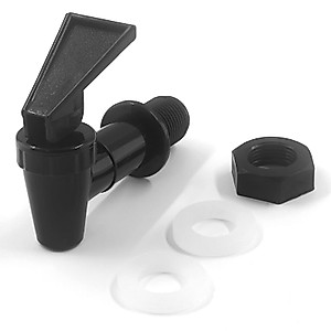 Rierdge 2 Pcs BPA-Free Replacement Cooler Faucet Water Bottle Jug, Water Dispenser Tap Set Reusable Spigot Spout Water Beverage Lever Pour Dispenser Valve Water Crock Tap (Black)
