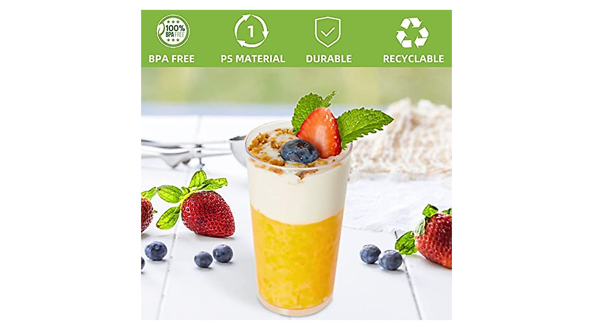Zezzxu Mini Dessert Cups - 50 Pack for Events & Catering