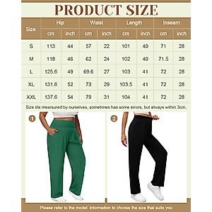 3 Pcs Women's Wide Leg Yoga Pant Comfy Loose Sweatpants High Waist Lounge Casual Athletic Pant Workout Joggers Pant (Black, Green, Red,Large)