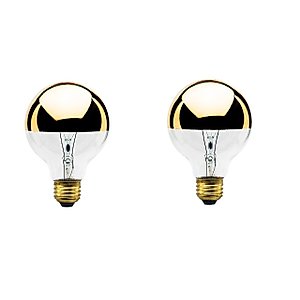 40-Watt G25 Globe Shape Light Bulb, Half Gold, Medium Base (2-Pack)