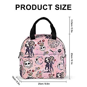 HINSUM-GLASNG The N-Before Christmas Insulated Lunch Bag Lunch Box Tote Bags For Women Adults Office School Picnic
