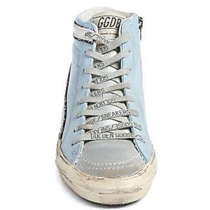 Golden Goose Women's Light Blue Leather Slide High Top Sneakers (us_footwear_size_system, adult, women, numeric, medium, numeric_6)