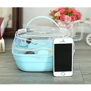 Portable Carrier Hamster Carry Case Cage with Water Bottle Travel&Outdoor for Hamster Small Animals (Blue)