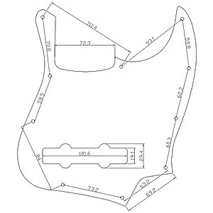 Dopro 5 String Jazz Bass Pick Guard J Bass Scratch Plate for USA/Mexican Fender 5 String Jazz Bass Aged Pearl