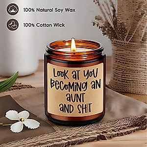 LEADO Scented Candles - Pregnancy Announcement for Best Friend, Sister - Baby Announcement Gifts for Aunt, New Aunt Gifts - Mothers Day, Baby Reveal Gifts for Aunt to be, Auntie, Promoted to Aunt