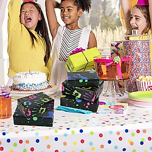 AnyDesign 12 Sheet Colorful Wrapping Paper 4 Design Black Neon Art Packaging Paper Folded Flat DIY Art Craft Paper for Glow Party Birthday Party Baby Shower DIY Gift Wrap, 19.7 x 27.6 Inch