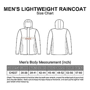 Outdoor Ventures Men's Rain Jacket Waterproof Lightweight Packable Rain Shell Raincoat with Hood for Golf Hiking Travel