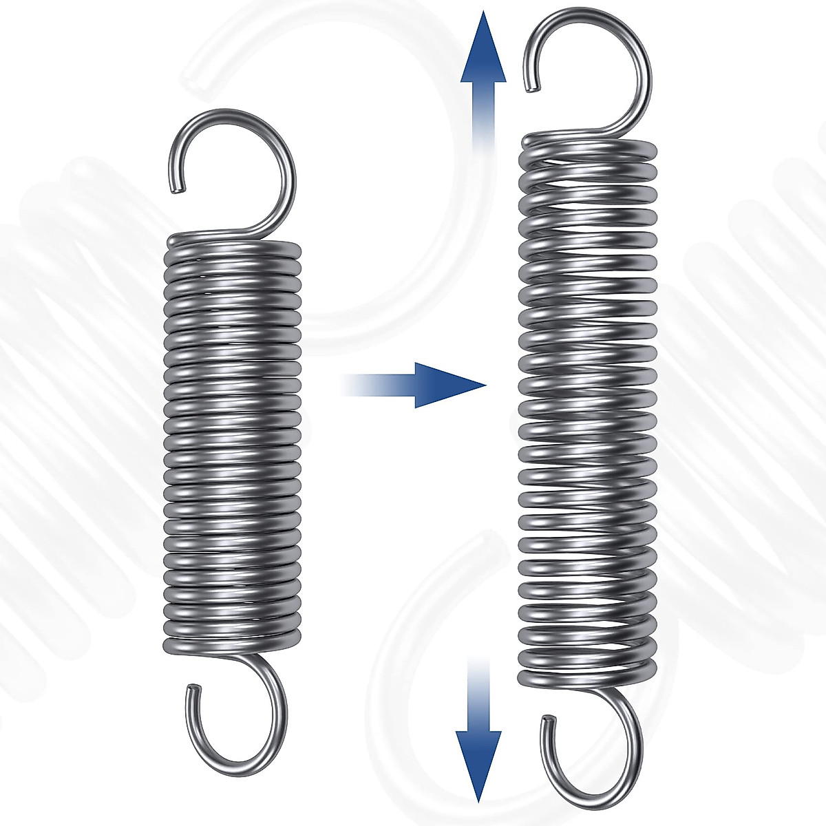 OIIKI 4PCS 3-7/8" Overall Length Recliner Springs with Hook, Recliner Tension Springs, Replacement Recliner Sofa Chair Mechanism Tension Spring, Long Neck Hook Style (Outer Dia 3/4)