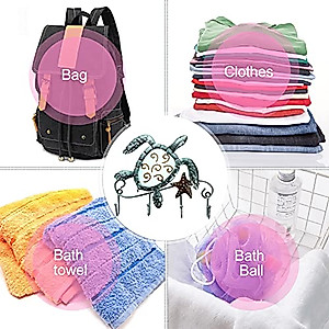 Garneck Rustic Iron Wall Hooks Key Rack Holder Metal Sea Turtle Wall Sculpture Nautical Coastal Wall Hanger Robe Hooks Clothes Hat Coat Towel Hooks for Bedroom Bathroom Kitchen