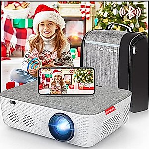 5G WiFi Projector 4K Supported - FANGOR 340ANSI Native 1080P Projector Bluetooth Outdoor Movie Projector / Full Sealed Design/Digital Keystone/300” Display/50% Zoom, for Phone/PC/DVD/TV/PS4