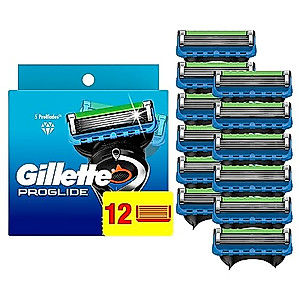 Gillette ProGlide Razor Refills for Men, 12 Razor Blade Refills
