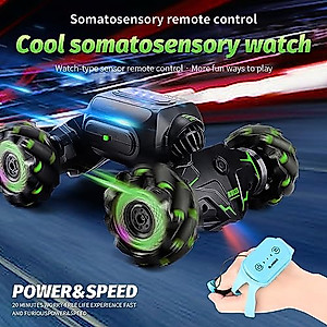 Gesture Sensing RC Stunt Car Toys for 8-12 yr Boys&Girls Best Birthday Gifts- 2.4 Ghz 4WD 360°Spins Hand Controlled All Terrains Monster Truck Car Birthday Presents for Kids Age 8 9 10 11 12yr