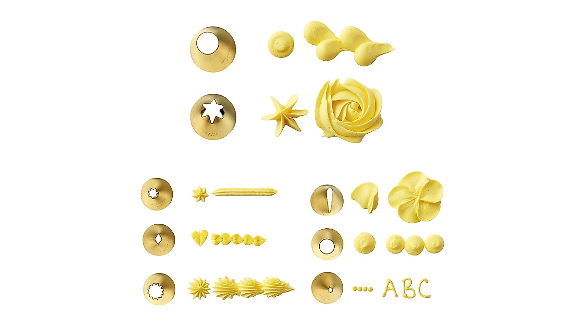 Wilton Navy Blue & Gold Cake Decorating Set - 17 Pieces