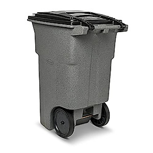Toter 64 Gal. Trash Can Graystone with Quiet Wheels and Lid