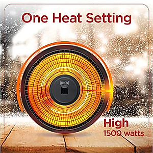 BLACK+DECKER Patio Electric Heater for Ceiling, Heater for Outside with Remote Control