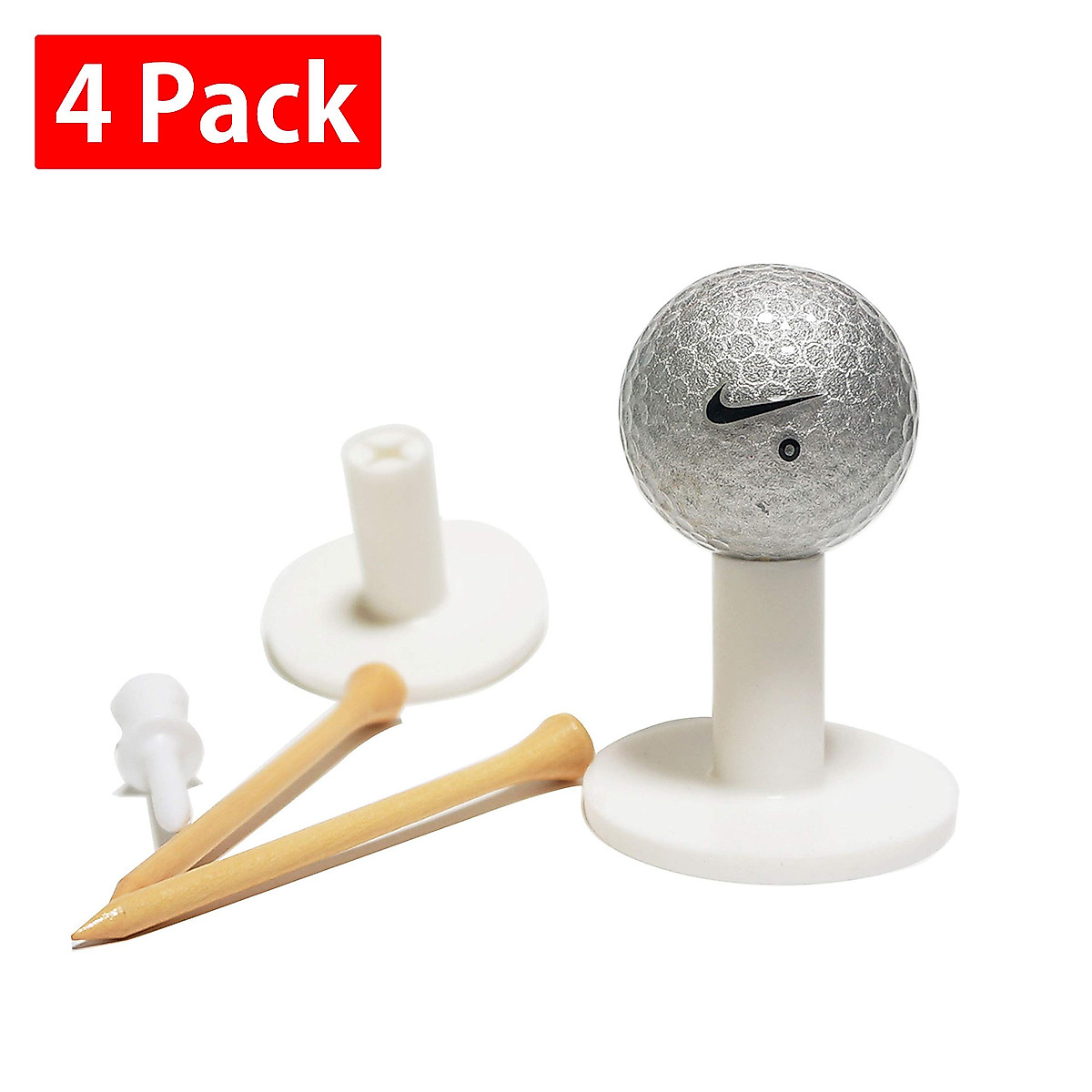 Vinyl Quote Me Rubber Golf Tee Holder Set for Practice & Driving Range Mats (4 Pack)