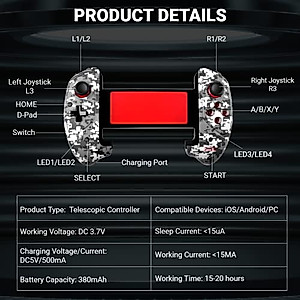 arVin Gaming Controller for iPad/iPad Mini/iPad Air, iPhone 14/13/12/11, iOS, Tablet Android Gamepad for Samsung Galaxy Tab, Huawei MatePad, Yoga Tab[Within 5-11 inch] PC Game Joystick for COD, Steam