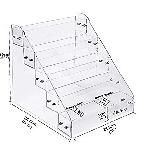 AmHoo Acrylic Spice Rack - 5 Tiers Seasoning Shelf Kitchen Spice Rack Organizer for Cabinets