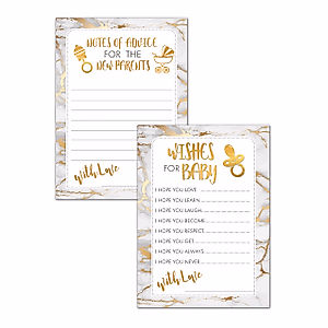 Baby Shower Notes for Mom | 20 Cards - Two Baby Shower Activities | Notes of Advice | Wishes for Baby | Baby Shower Activities | Baby Shower Games