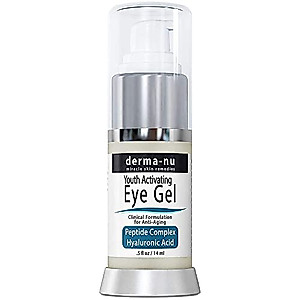 Eye Gel Anti-Aging Cream - Treatment for Dark Circles, Puffiness, Wrinkles and Fine Lines - Hyaluronic Acid Formula Infused Serum with Aloe Vera & Jojoba for Ageless Smooth Skin 5 oz