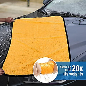 HOMEXCEL Microfiber Towels for Car,Premium Cleaning Cloth Lint Free,Scratch Free,Strong Water Absorption,Car Washing Drying Towel for Household,Auto Detailing,Windows,16" x 24",3 Pack