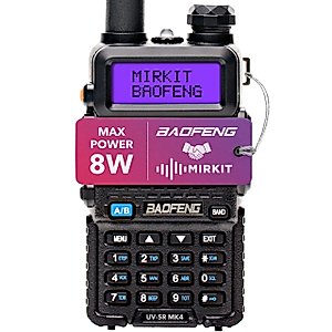 BAOFENG UV-5R MK4 MIRKIT 8W Max Power 2024 Ham Radio VHF/UHF 144-148/420-450 mhz Two Way Radio with 1800 mAh Baofeng Battery, Mirkit Lanyard Ham Radio & Software for walkie talkie