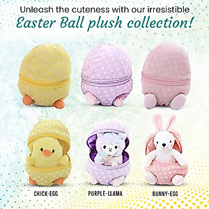 Made By Aliens Easter Plush Unicorn Stuffed Animal 6 Inches Surprise Zip-Up Egg Hideaway Spring Inspired Gift for Girls and Boys Birthday Halloween Mother's Day (New Unicorn Egg)