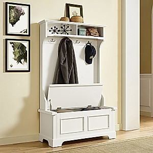 Crosley Furniture Campbell Hall Tree - White