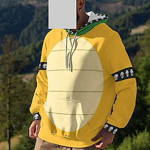 Unisex Adult Super Bros Hoodie Bowsers Hoodies Game Cosplay Costume Full Zip