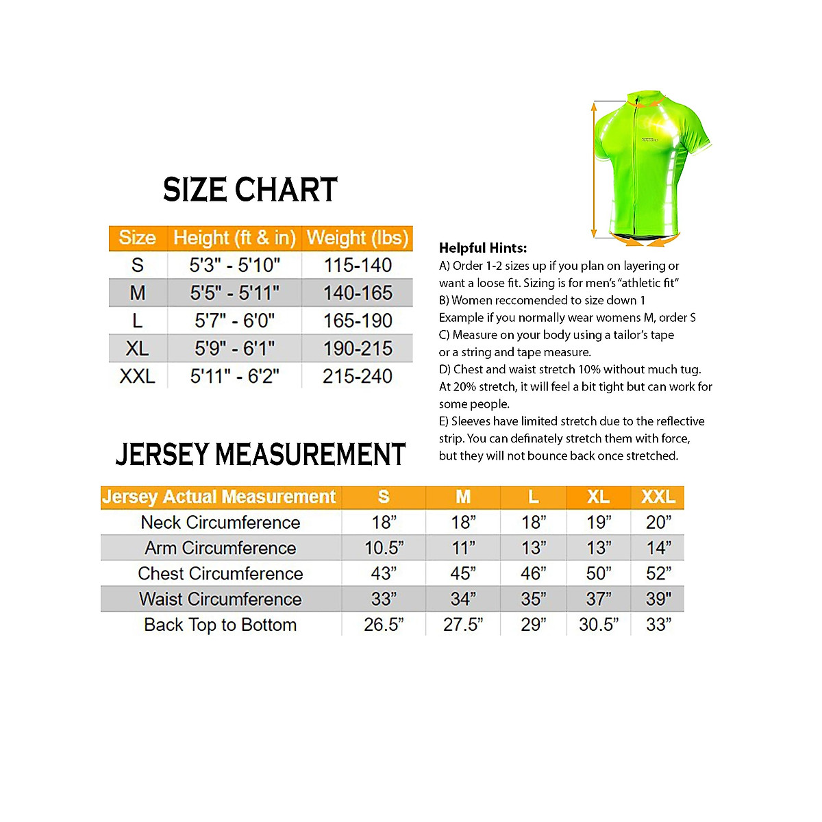 ReflecToes High Visibility Cycling Jersey - Reflective Hi-Viz Cycling Shirt Men and Women Yellow