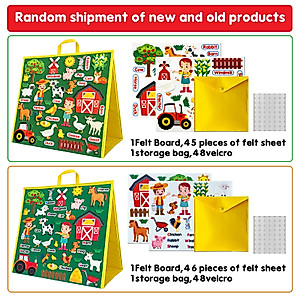 Felt Board&Story Sets and Pieces for Toddlers ,Flannel Board Quiet Time Books for Children,Foldable,Double Sided, Felt Learning Board for The Classroom,Felt Toys Activities for Kids (Zoo Animals)