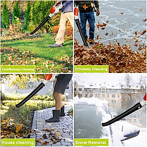 24V Cordless Leaf Blower with 2 X 1.5 Ah Battery & Charger, 150MPH Electric Handheld Leaf Blower for Lawn Care, Leaves & Snow Blowing (Orange)