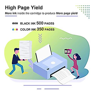 CKMY Remanufactured Printer Ink 61 Replacement for HP 61 Ink Cartridge Combo Pack for Envy 4500 4502 5530 OfficeJet 4630 2620 DeskJet 2512 1512 2542 2540 2544 3052a 3051a Printer (1 Black 1 Tri-Color)