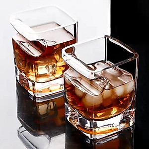 MortyGrove Cigar Whiskey Glasses -12oz Old Fashioned Glass with Integrated Cigar Tray,Bar Glass Cup, Crystal Whisky Glass Set With Cigar Holder