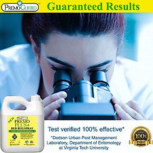 Premo Plus+ Bed Bug Spray Extra Strength – 128 oz – Fast Acting Bed Bug Treatment & Killer – Stain & Scent Free – Child & Pet Safe – Powerful New Stronger Formula – Natural with No Harmful Chemicals