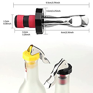 6pcs Reusable Wine Stoppers, Silicone Vacuum Bottle Stopper,Expanding Manual Beverage Bottle Stopper,Wine Bottle Airtight Seal Cork