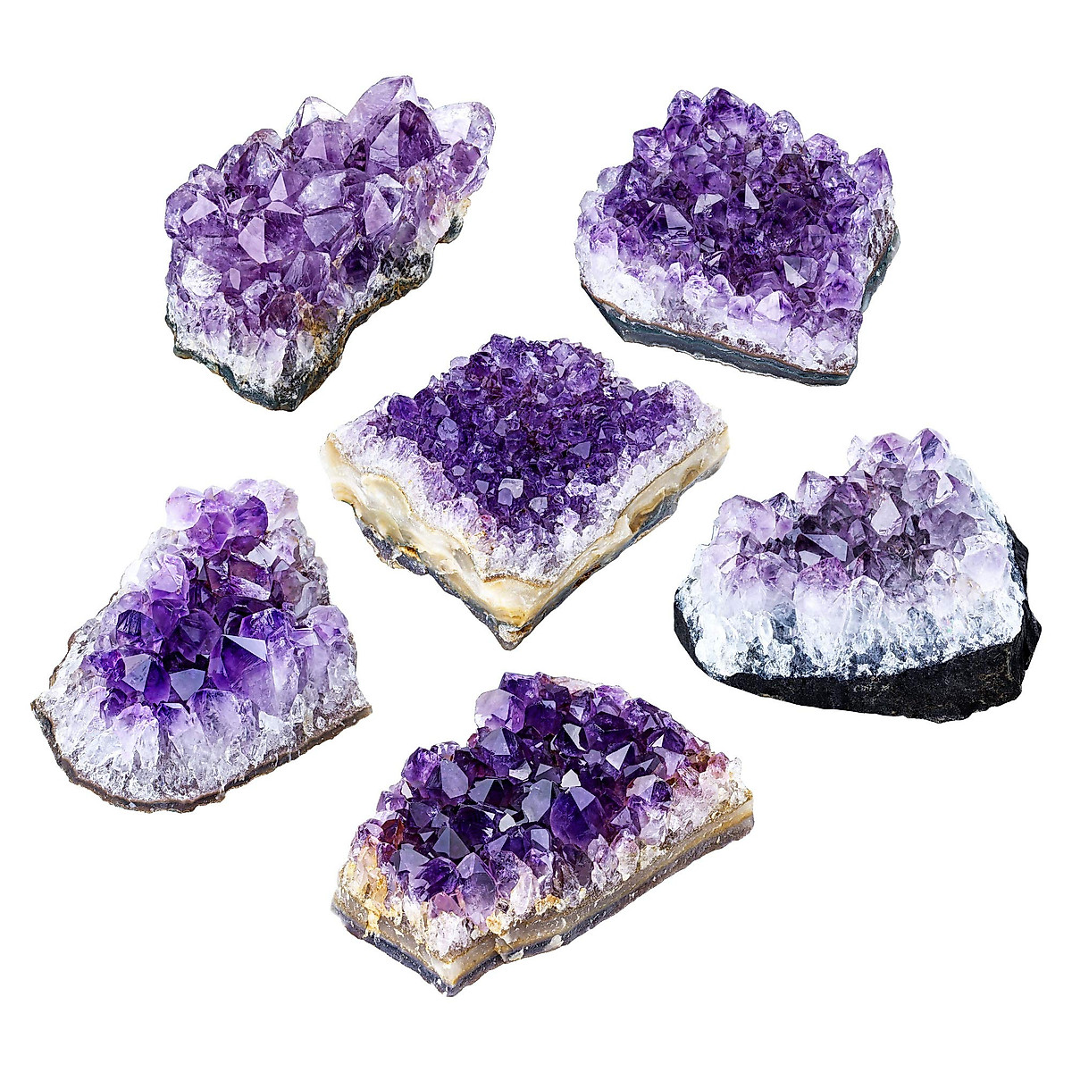 CrystalTears Amethyst Crystal Geode Cluster Raw Amethyst Rock Quartz Healing Crystals Druzy Geode Mineral Specimen Gemstone for Meditation Reiki Healing Home Decor 0.18-0.33 lb Christmas Gift