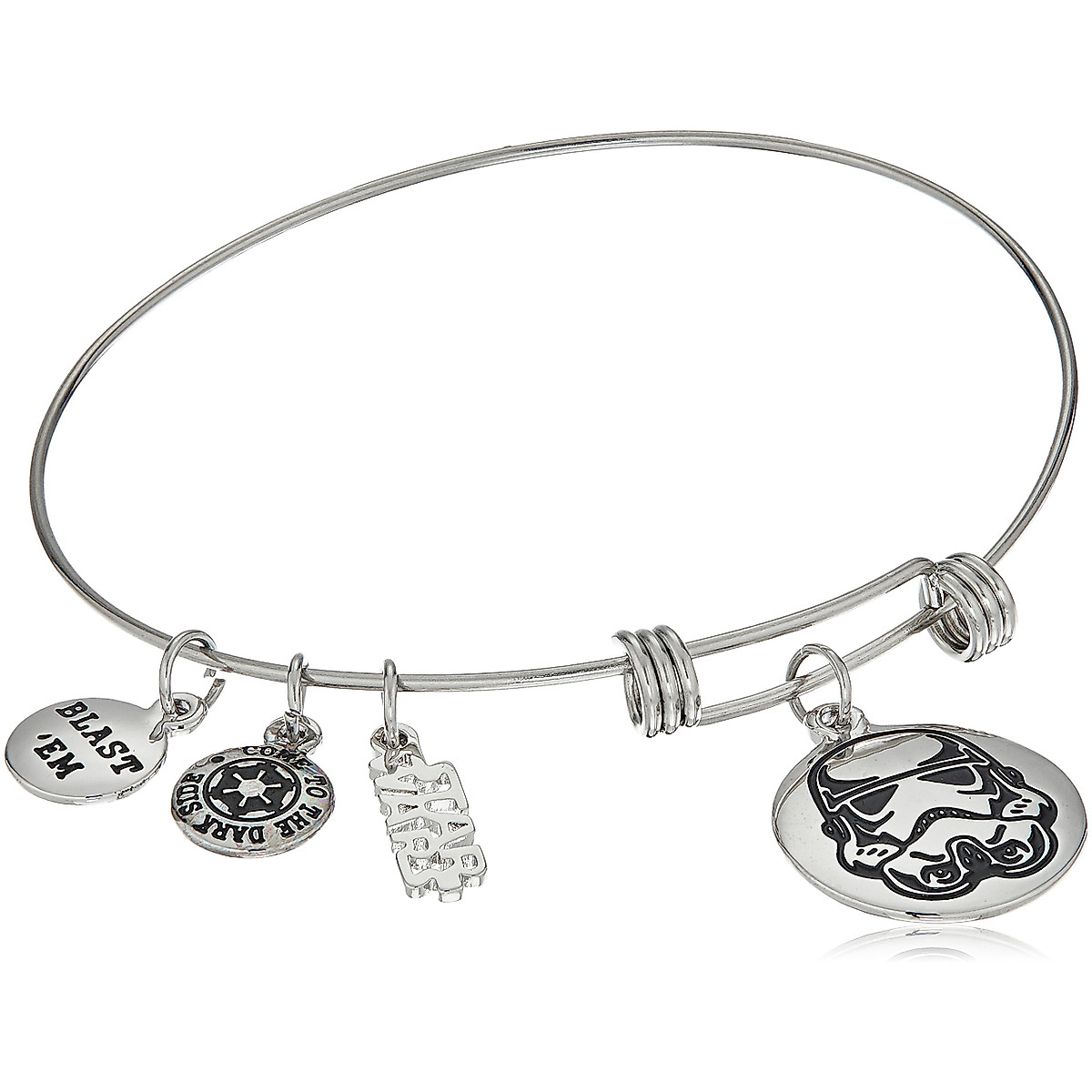Star Wars Official Licensed Jewelry Stormtrooper High Grade Stainless Steel Expandable Charm Bracelet for Women, 7.5"" (SALES1SWMD). Available in Silver.