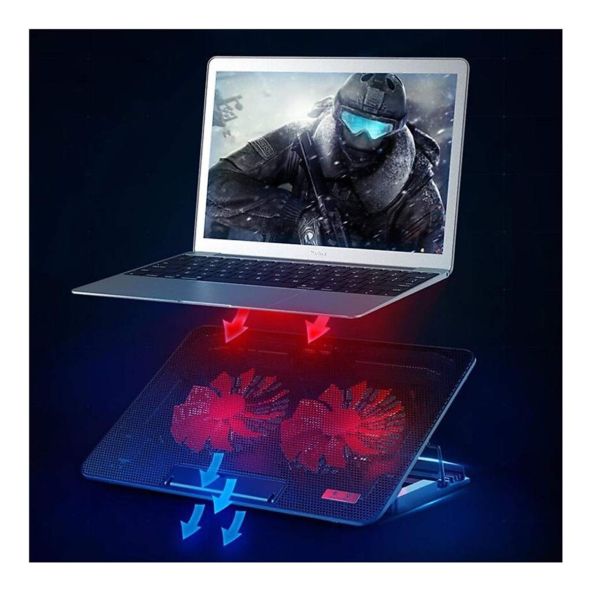 FABAX Laptop Cooler Laptop Cooling Pad Ultra-Thin and Portable 2 Large Silent Fans Notebook Cooler with Built-in USB Cable Laptop Cooler Office Notebook Cooler (Color : Pink, Size : Deluxe Edition)