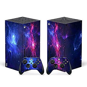 Geekria Xbox Series X Accessories Skin Stickers Cover, Compatible with Microsoft Xbox Series X Console with 2 Wireless for Whole Body Protective Vinyl Starry Skin Decal Cover
