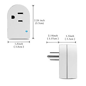 Single Surge Protector Plug, Grounded Outlet Wall Tap Adapter with Indicator Light, 1 Outlet,245J/125V, ETL, White, 3Pack