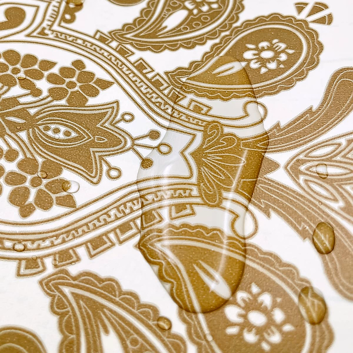 Yifely Luxury Gold Damask Shelving Paper Removable Shelf Liner Adhesive Cabinet Sticker 17.7 Inch by 9.8 Feet