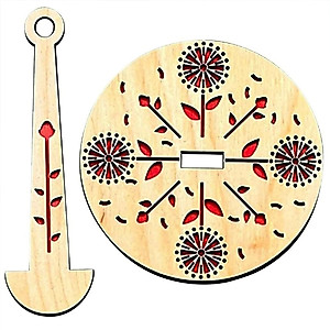 Partslety Portable Wrist Yarn Holder, The Mini Yarn Minder, Travel Wrist Yarn Cake Dispenser, Prevents Yarn Tangling and Misalignment with Wrist Strap Wooden Crochet Yarn Organizer Blue