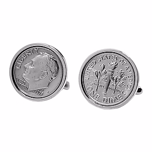 Worldcoincufflinks Rhodium Plated Birthday/Anniversary For Men 1973 Genuine in Silver Box