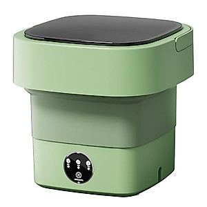 SZPENGC Mini Portable Washing Machine, Foldable Washing Machine for Apartments, Camping, Travel, 8L High Capacity with 3 Modes Deep Cleaning of Underwear, Baby Clothes and Other Small Clothes(Green)